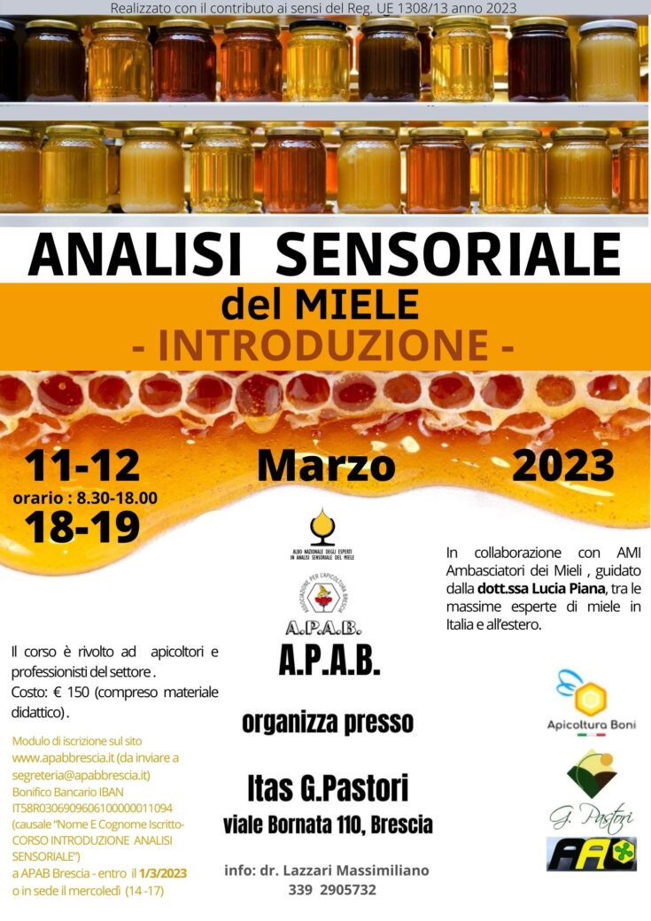 Corso di introduzione all’analisi sensoriale del miele - 2023 - A.P.A.B ...